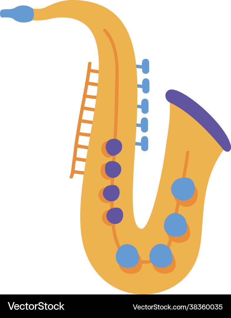 Saxophone music instrument Royalty Free Vector Image