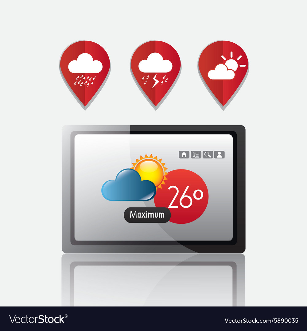 Weather mobile app design Royalty Free Vector Image