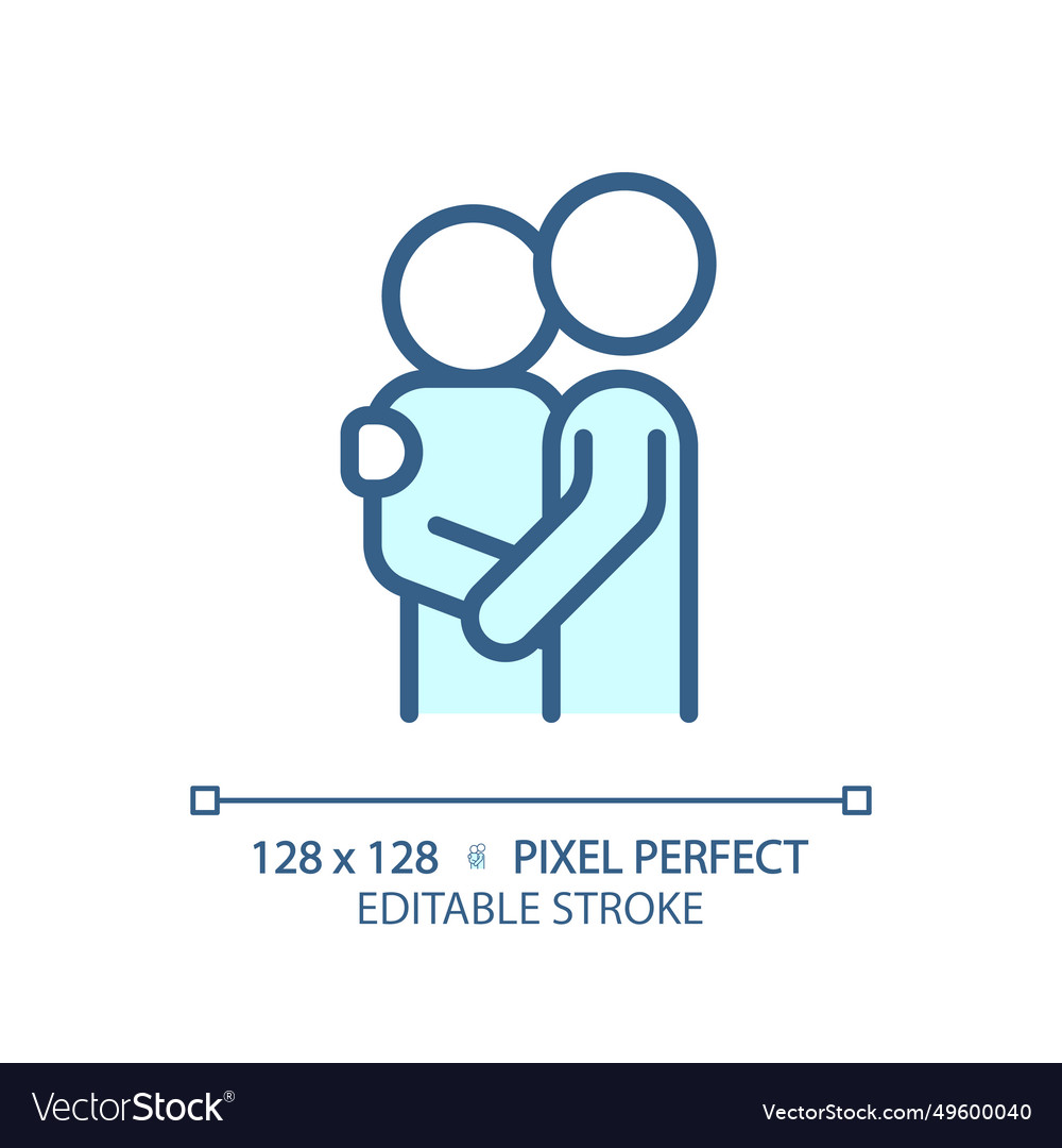 2d thin linear simple blue caretaking icon Vector Image