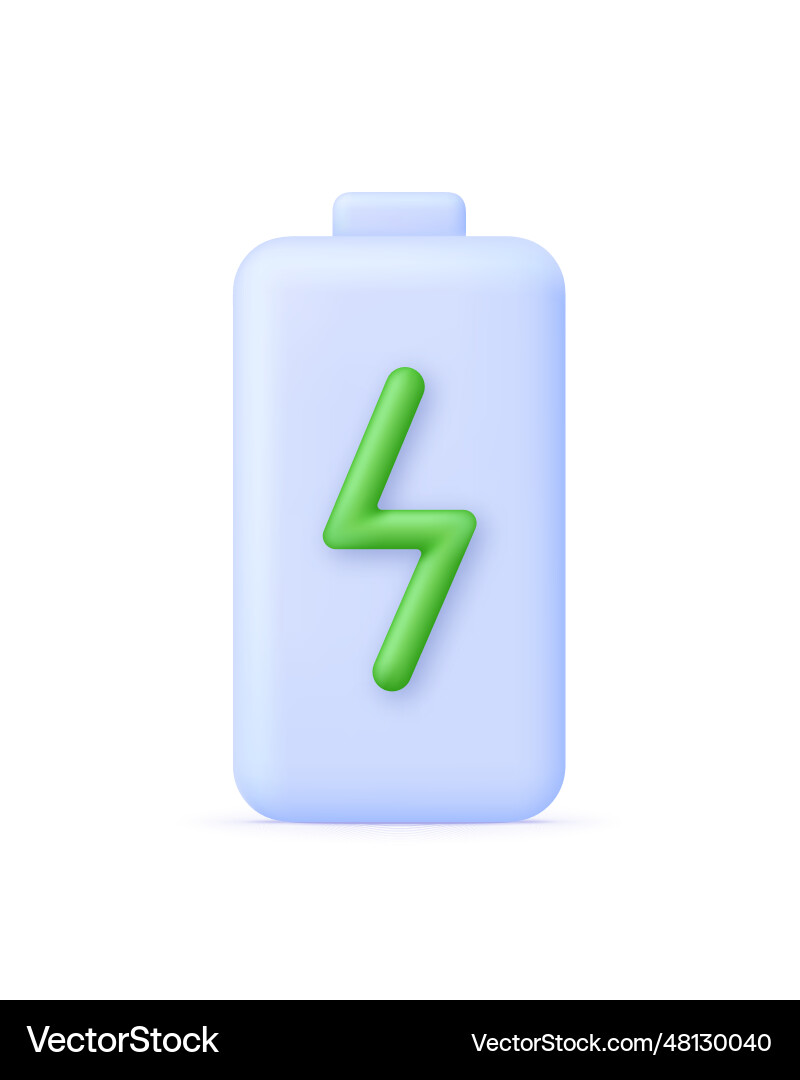 3d battery icon the battery is charging Royalty Free Vector