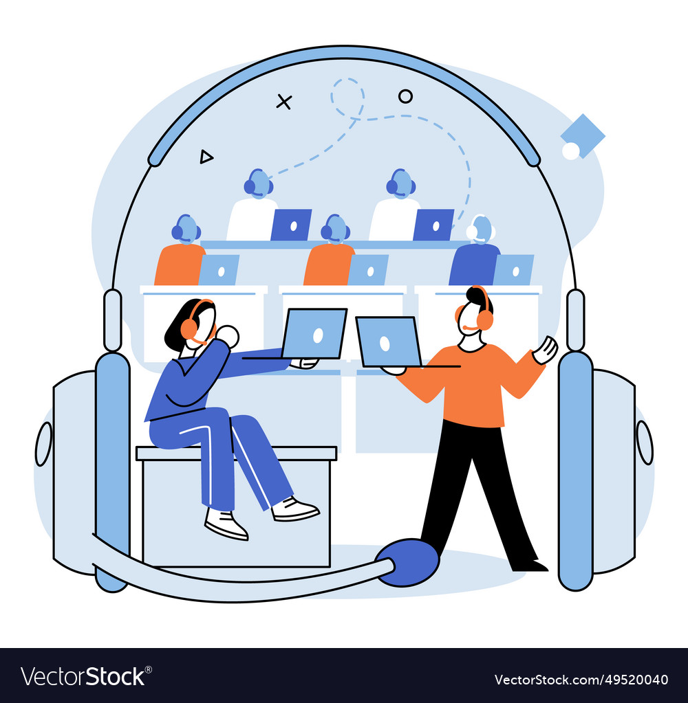 Call center hotline effective management Vector Image Call center hotline effective management Vector Image