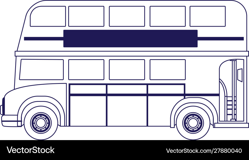 Classic london bus icon flat design Royalty Free Vector