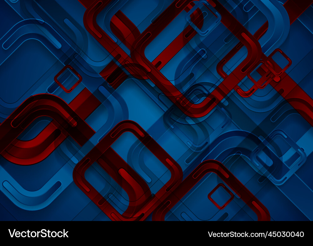 Dark blue and red squares abstract geometric Vector Image