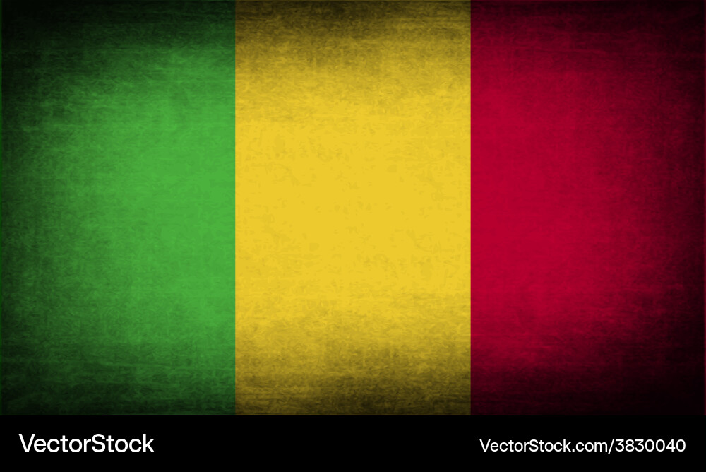 Flag of mali with old texture Royalty Free Vector Image