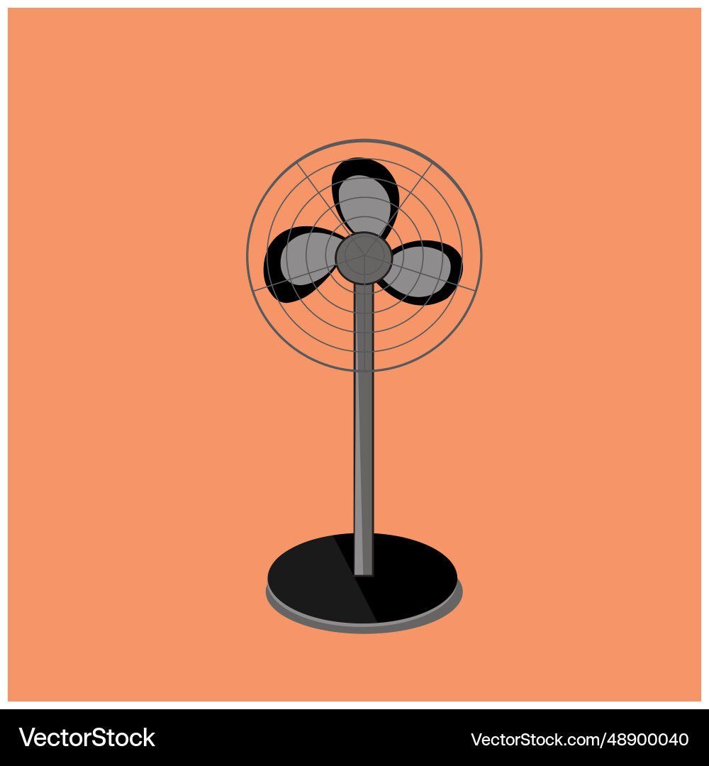 Floor standing pedestal fan Royalty Free Vector Image