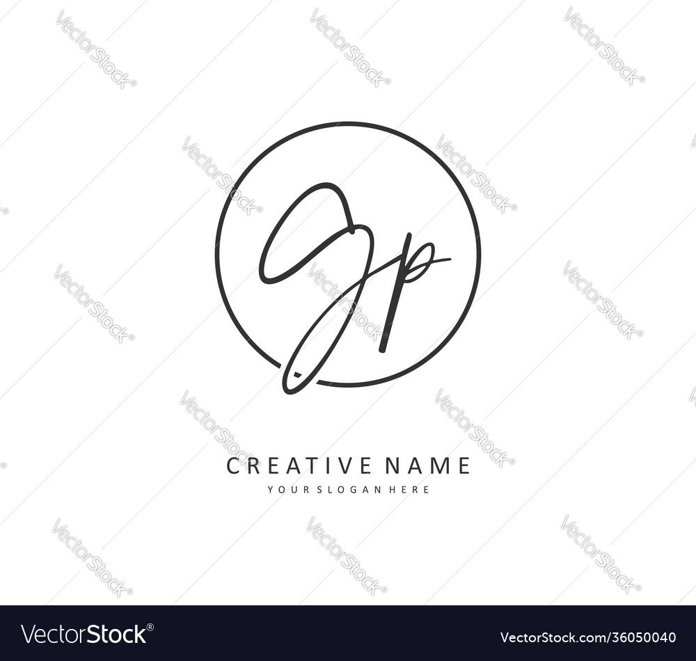 Gp initial letter handwriting and signature logo Vector Image