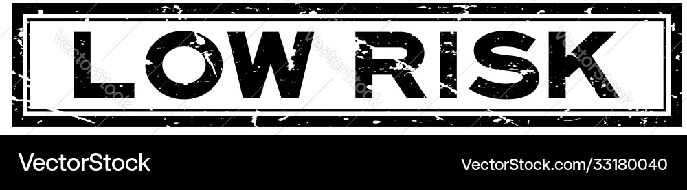Grunge black low risk word square rubber seal Vector Image