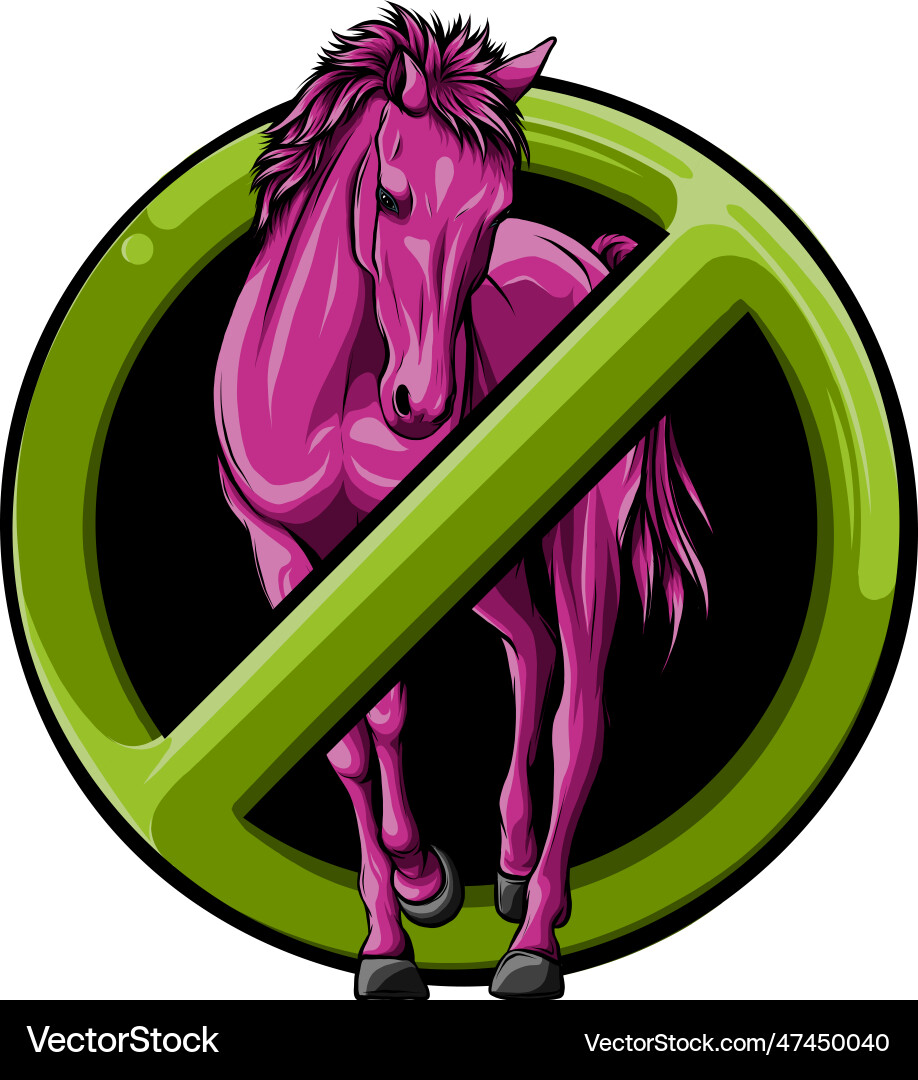 No horses sign on white Royalty Free Vector Image
