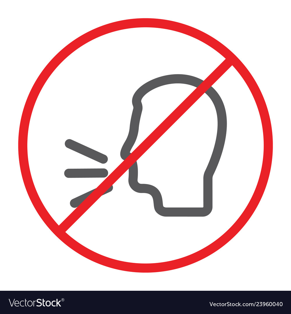 No talking line icon prohibited and warning do Vector Image