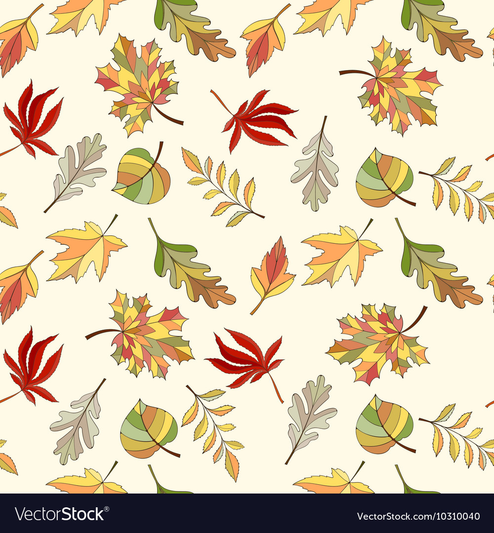Seamless leaves pattern Royalty Free Vector Image