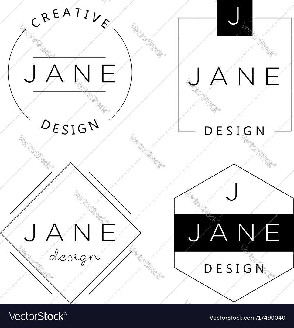 Set personal logo templates basic elements Vector Image