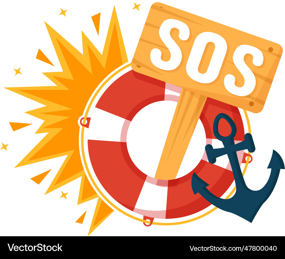 Sos message with people who need emergency Vector Image