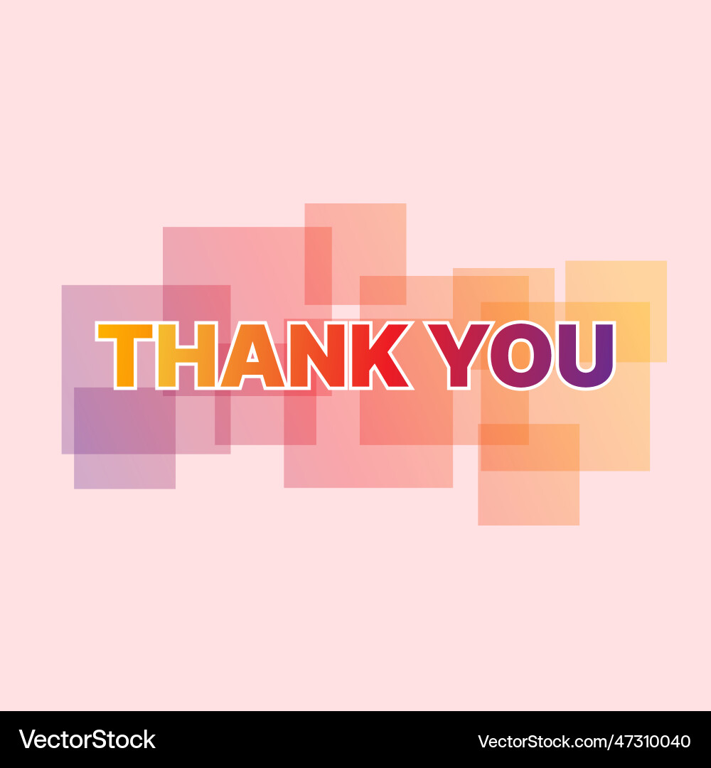 Thank you card design with abstract background Vector Image