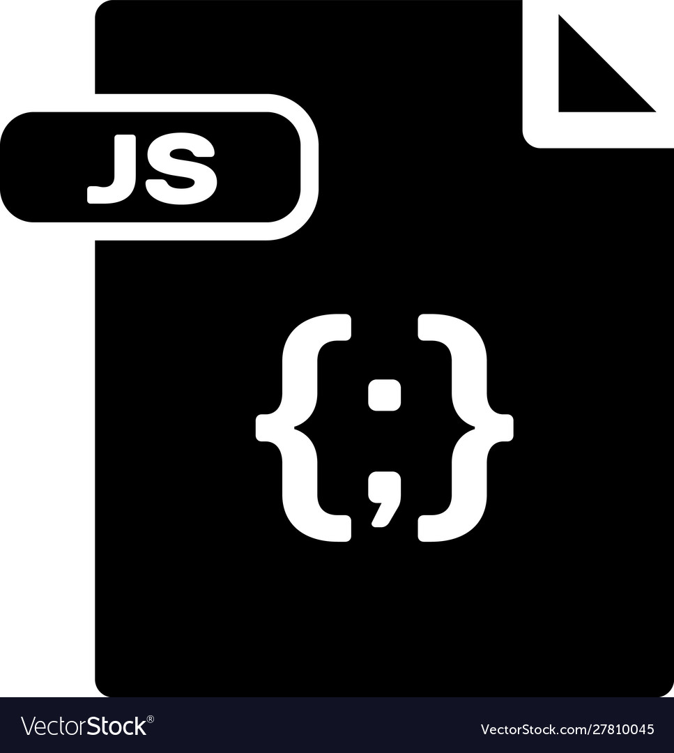 Black js file document download button icon Vector Image