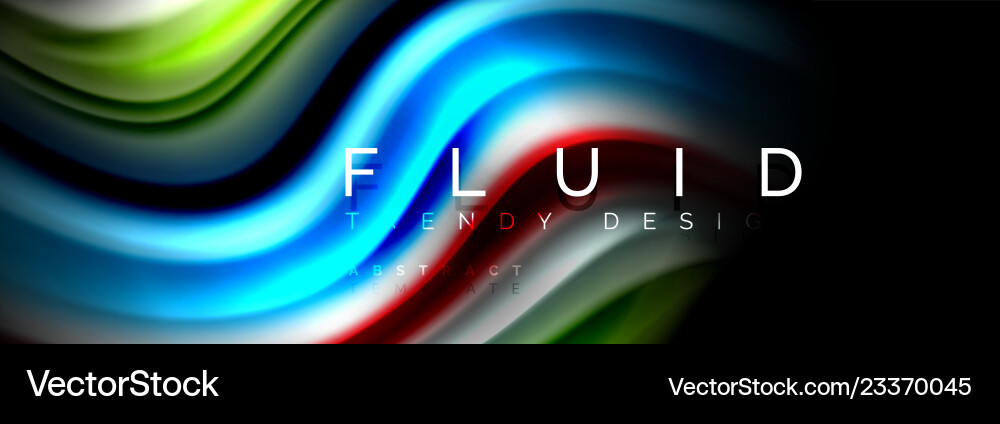 Bright colorful liquid fluid lines on black Vector Image