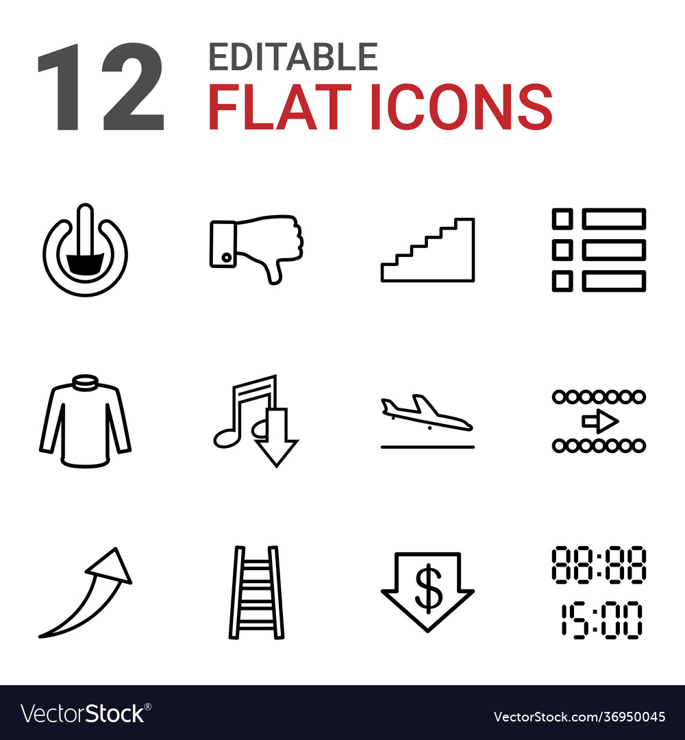 Down icons Royalty Free Vector Image - VectorStock