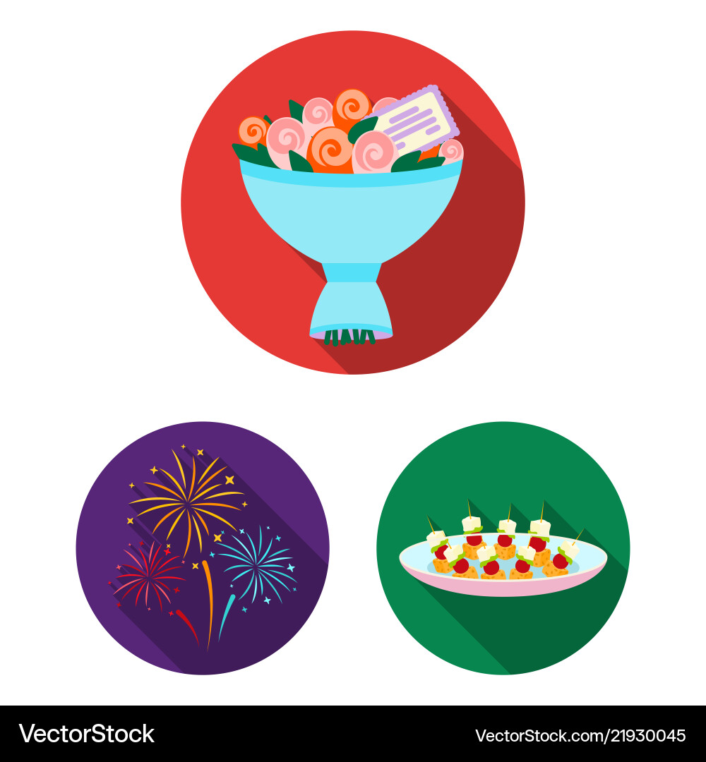 Event organisation flat icons in set collection Vector Image