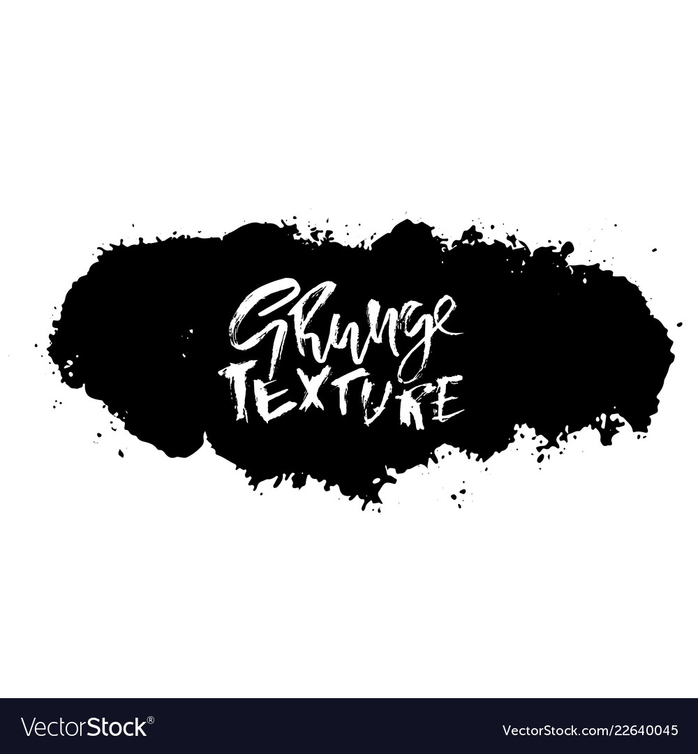 Grunge ink brush stroke freehand black Royalty Free Vector