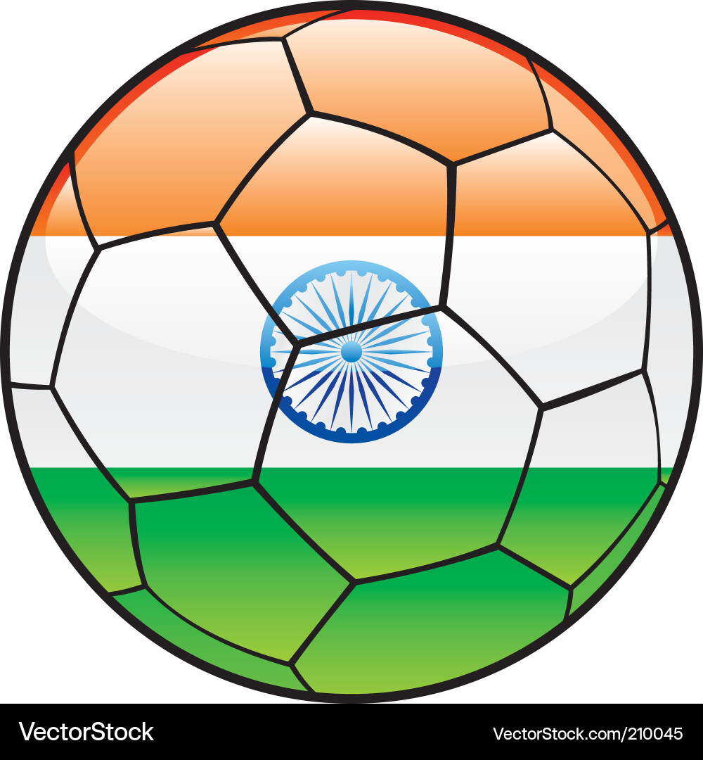 India flag on soccer ball Royalty Free Vector Image