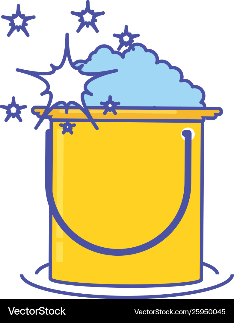 Isolated cleaning bucket with foam design Vector Image
