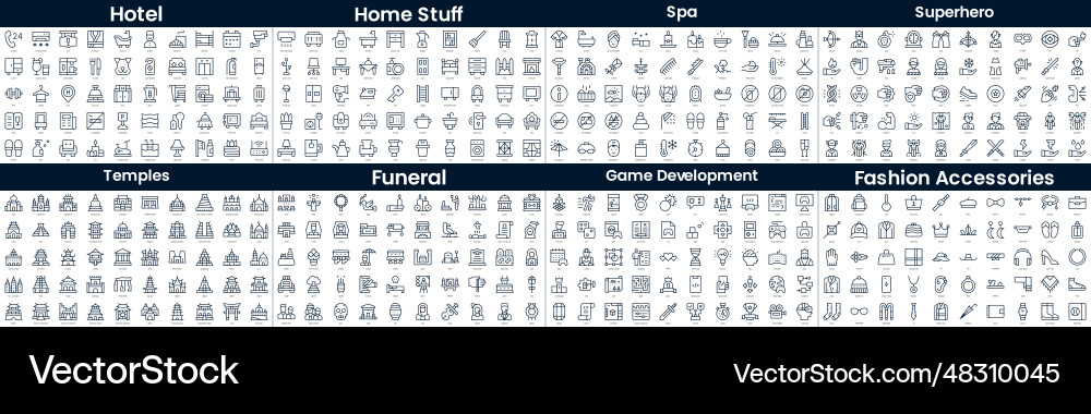 Linear style icons pack in this bundle include Vector Image