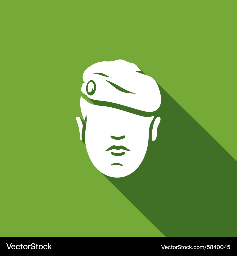 Maroon military beret army special forces icon Vector Image