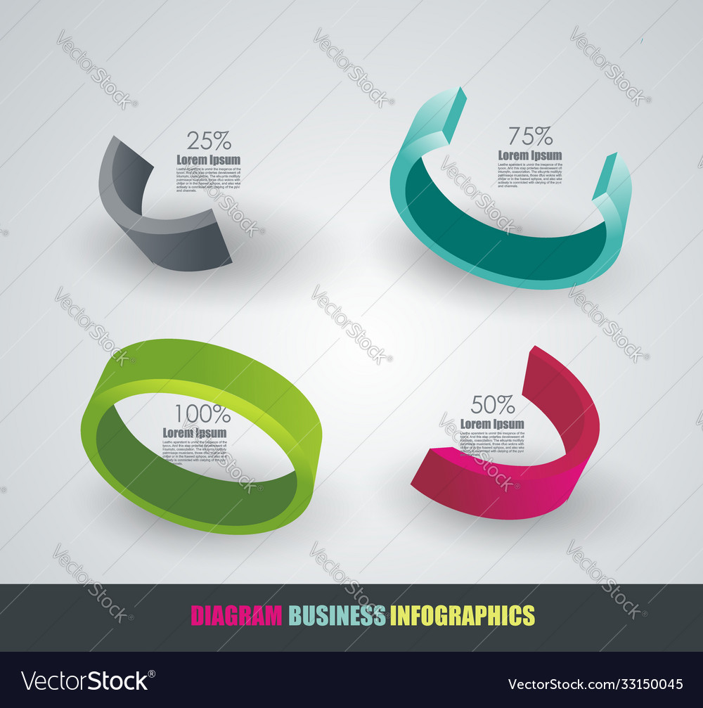 Modern design 3d diagram template Royalty Free Vector Image