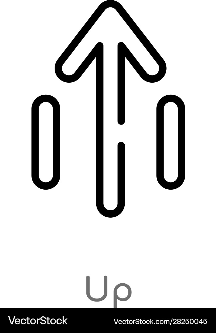 Outline up icon isolated black simple line Vector Image