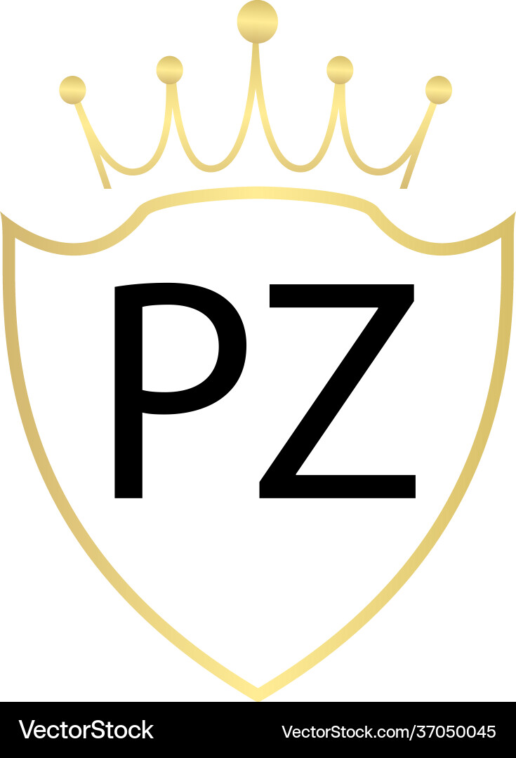 Pz letter logo design with simple style Royalty Free Vector