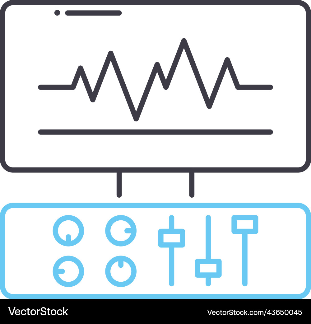 Recording line icon outline symbol Royalty Free Vector Image