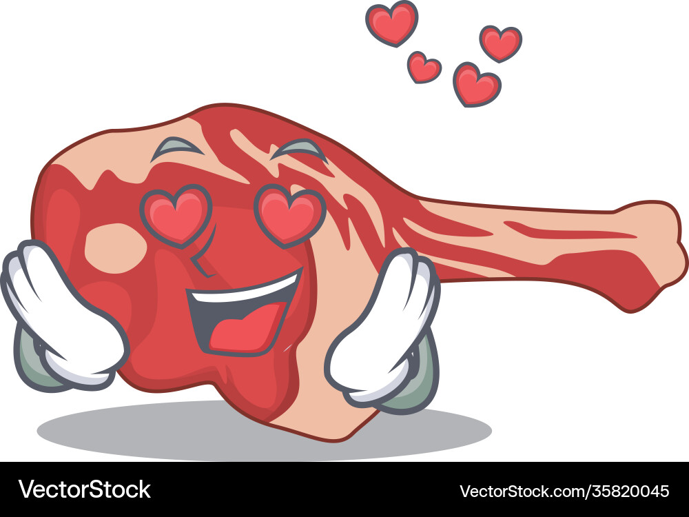 Romantic leg lamb cartoon character has Royalty Free Vector