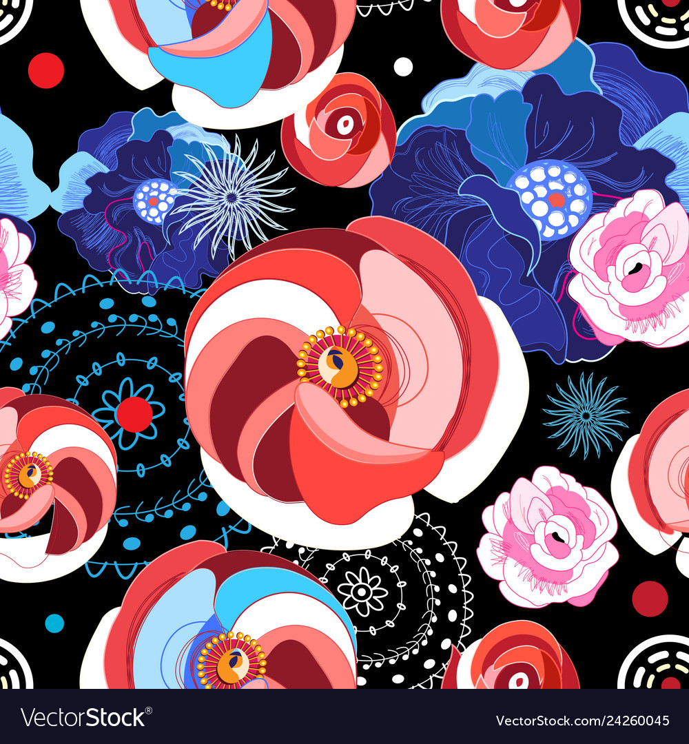 Seamless bright pattern different Royalty Free Vector Image