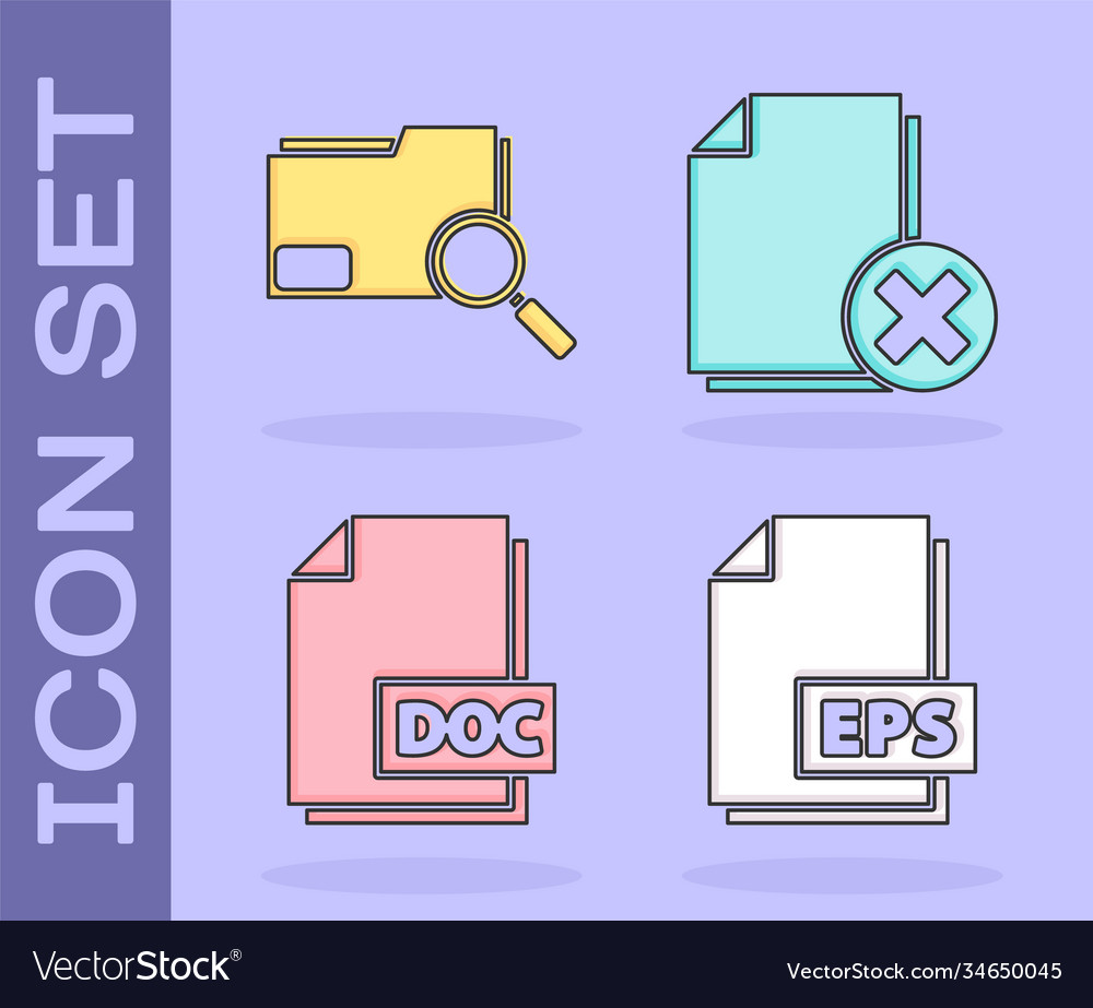 Set eps file document search concept with folder Vector Image Set eps file document search concept with folder Vector Image