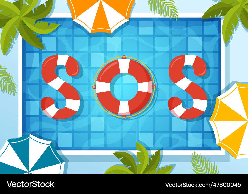 Sos message with people who need emergency Vector Image