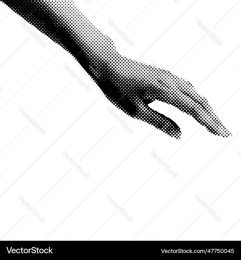 Trendy collage with hand gesture cutout paper Vector Image