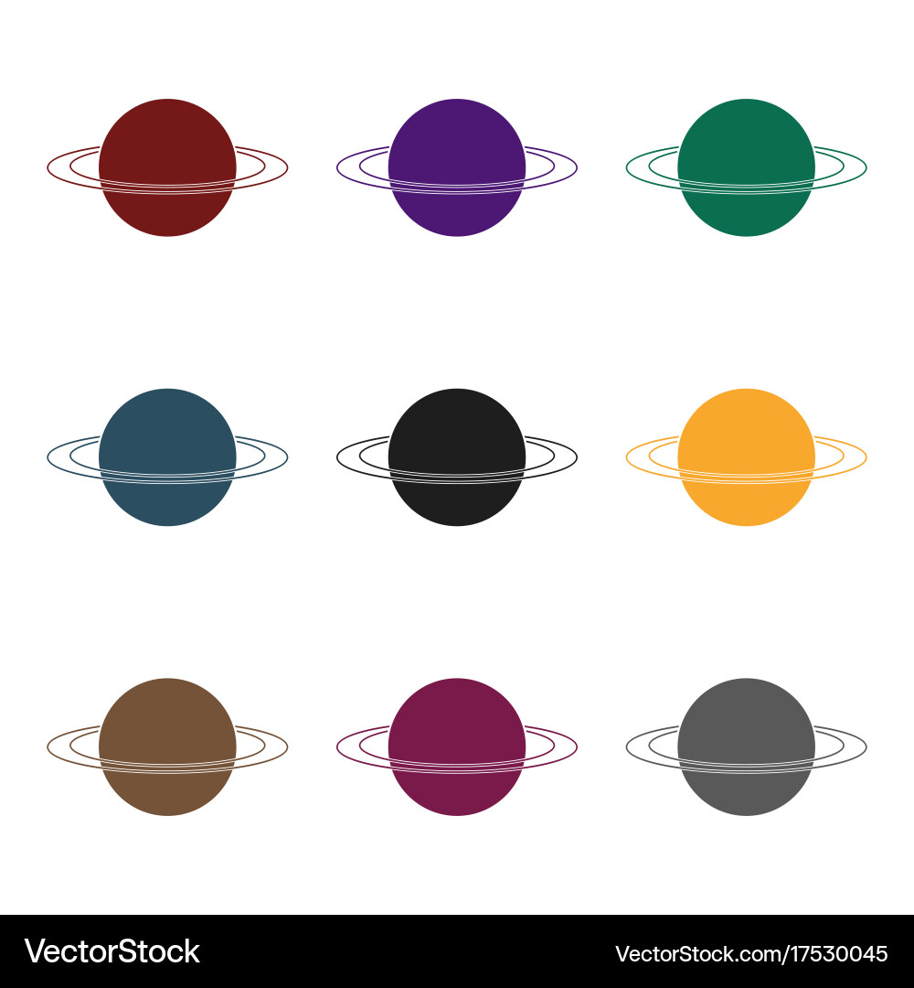 Uranus icon in black style isolated on white Vector Image