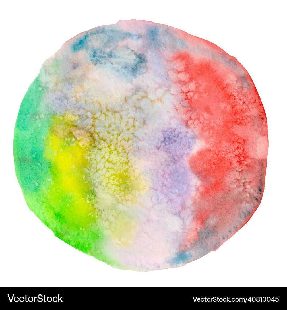 Watercolor abstract background in round shape wet Vector Image