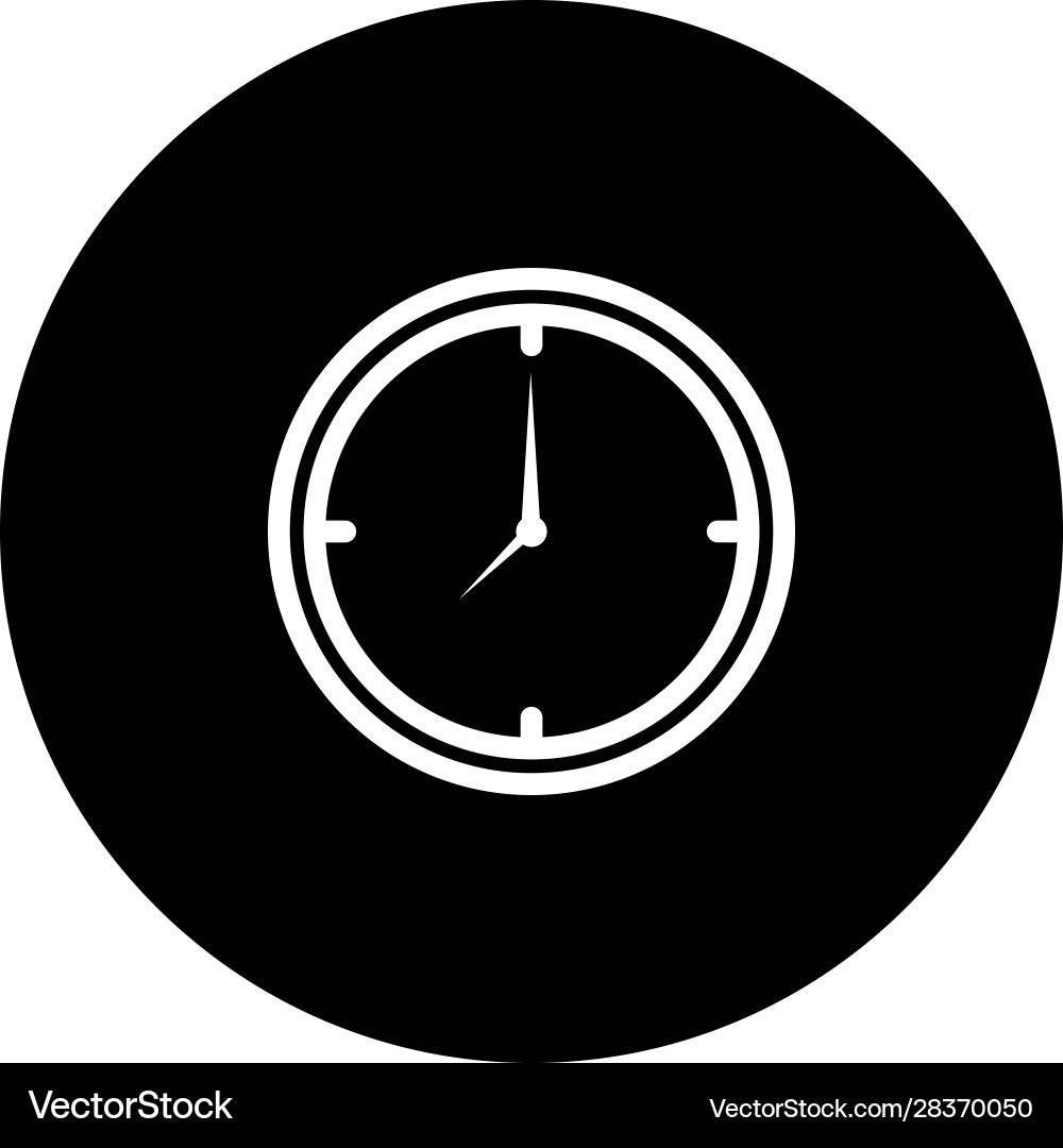 Clock icon with white background Royalty Free Vector Image