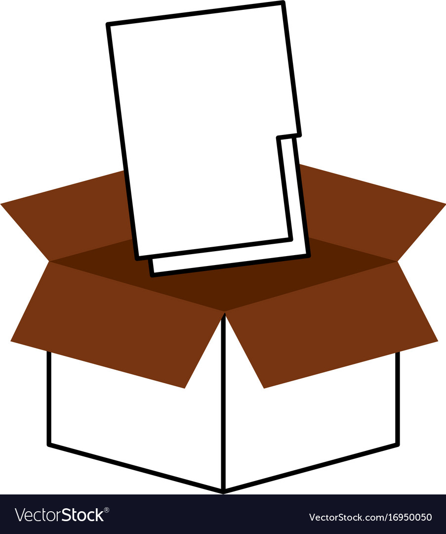 Folder document in box Royalty Free Vector Image