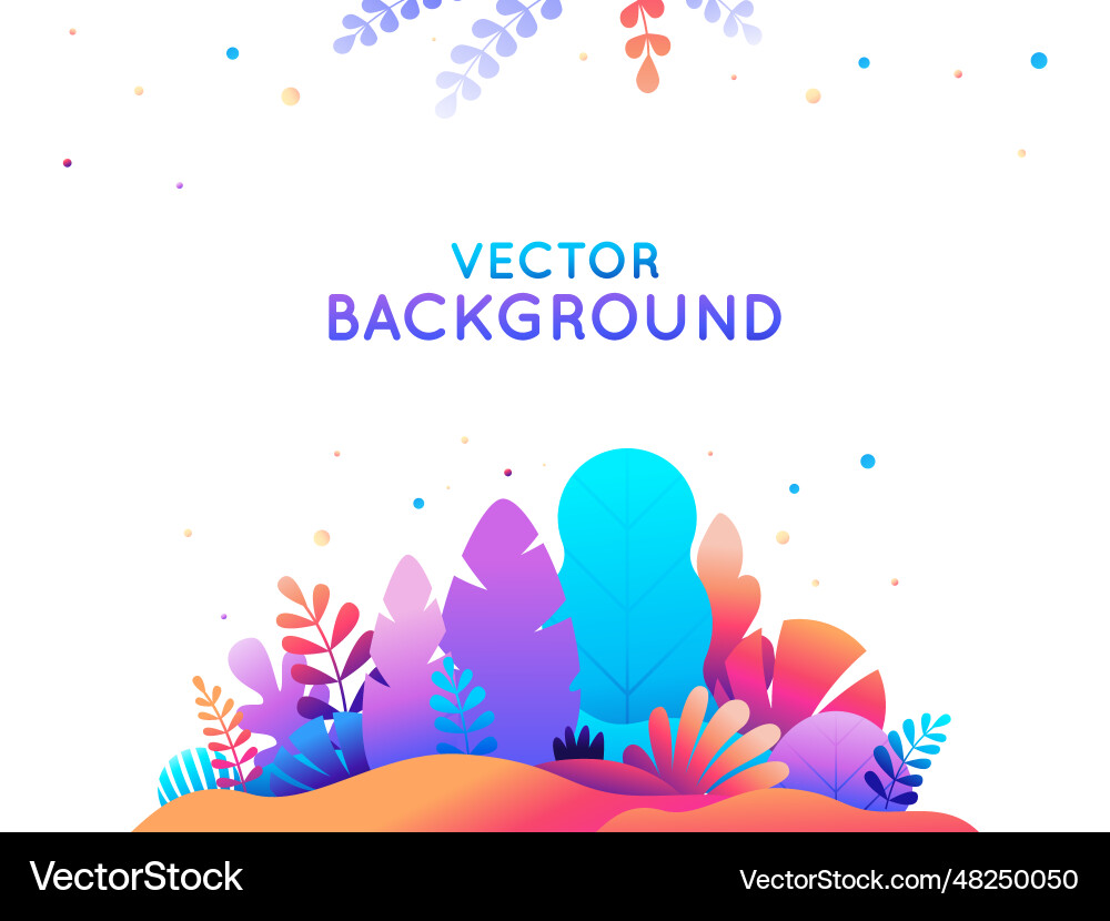 In trendy flat style and bright vibrant gradient Vector Image