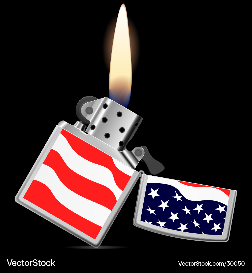 Lighter with flame Royalty Free Vector Image - VectorStock