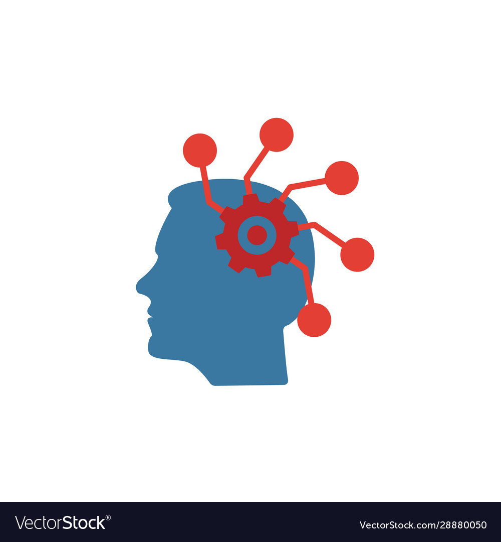 Machine learning icon simple flat element from Vector Image