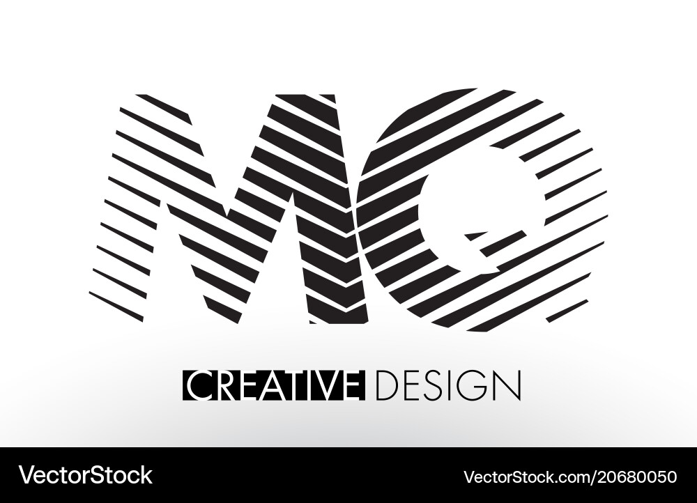 Mq m q lines letter design with creative elegant Vector Image