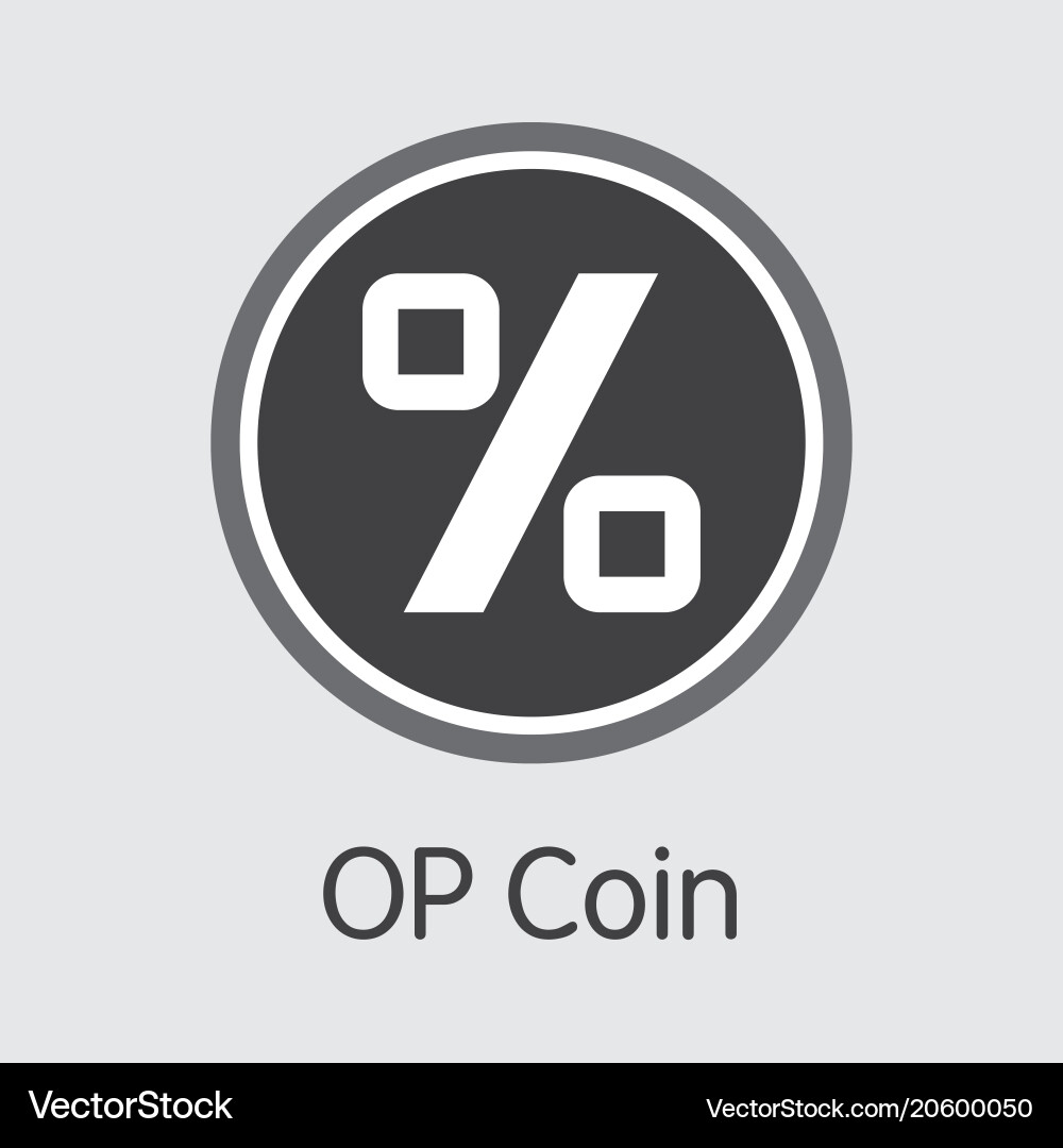 Op coin cryptocurrency opc logo Royalty Free Vector Image