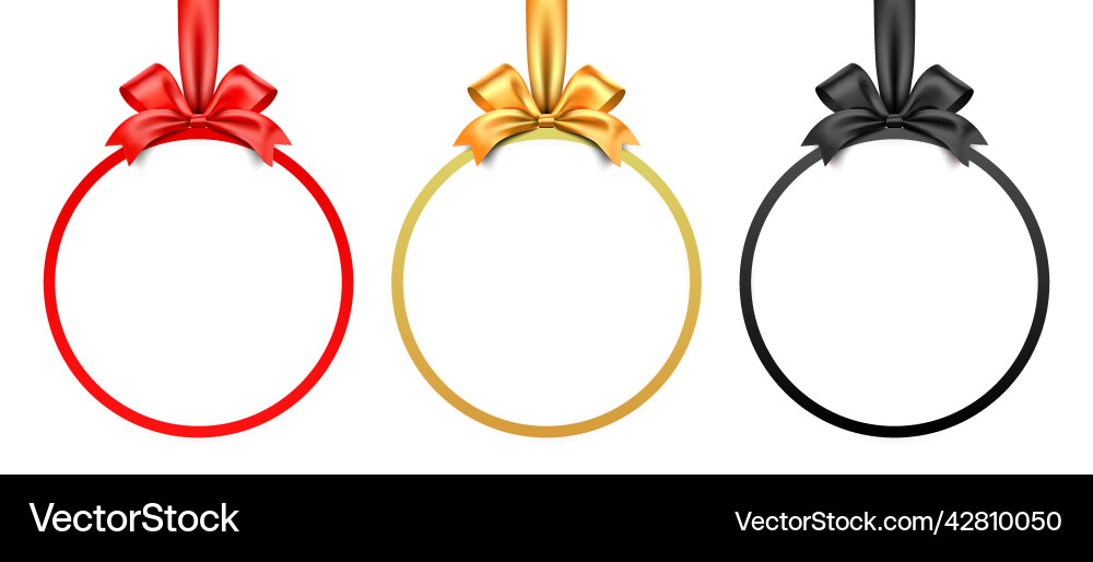 Red golden and black circle gift frame Royalty Free Vector