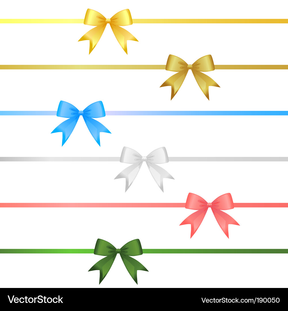 Ribbon bow set Royalty Free Vector Image - VectorStock
