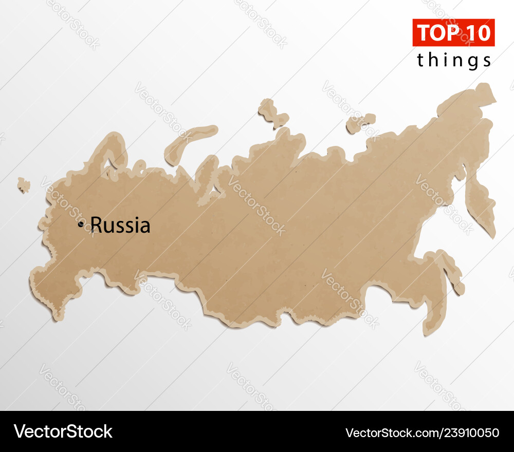 Russia map russian maps craft paper texture Vector Image