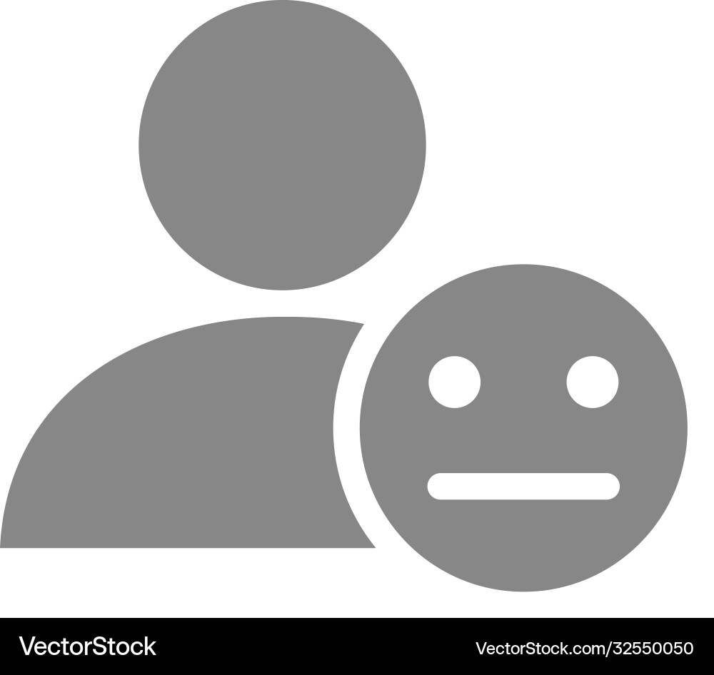 User profile with face grey icon neutral rating Vector Image