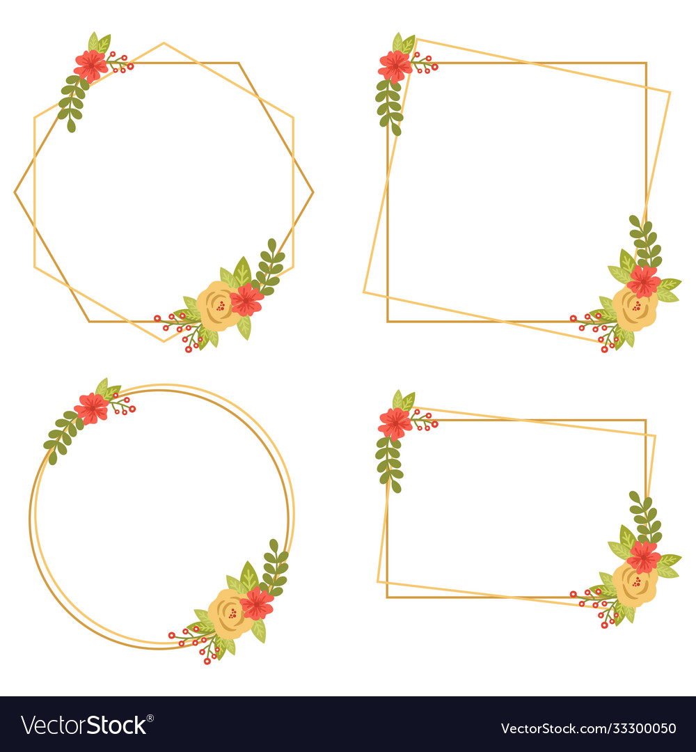 Vintage wedding geometric floral frames Royalty Free Vector