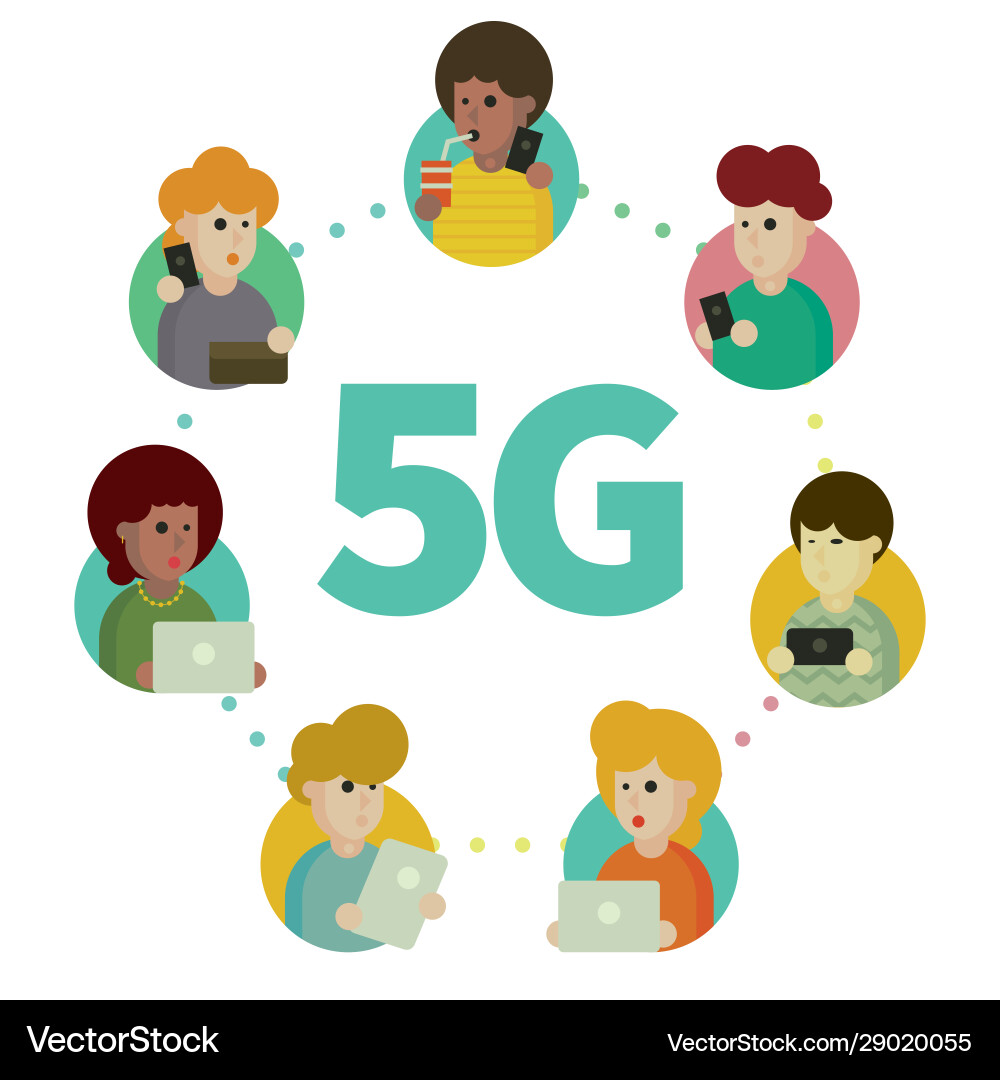 5g internet high-speed social media networking Vector Image